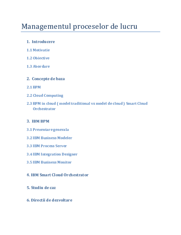 (DOC) Managementul proceselor de lucru