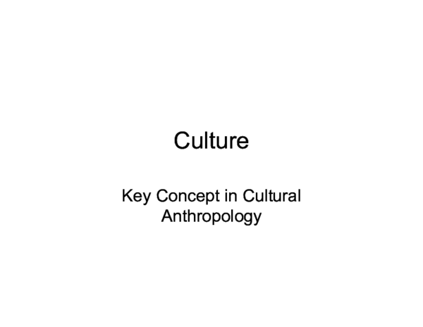 (PDF) Culture Key Concept in Cultural Anthropology