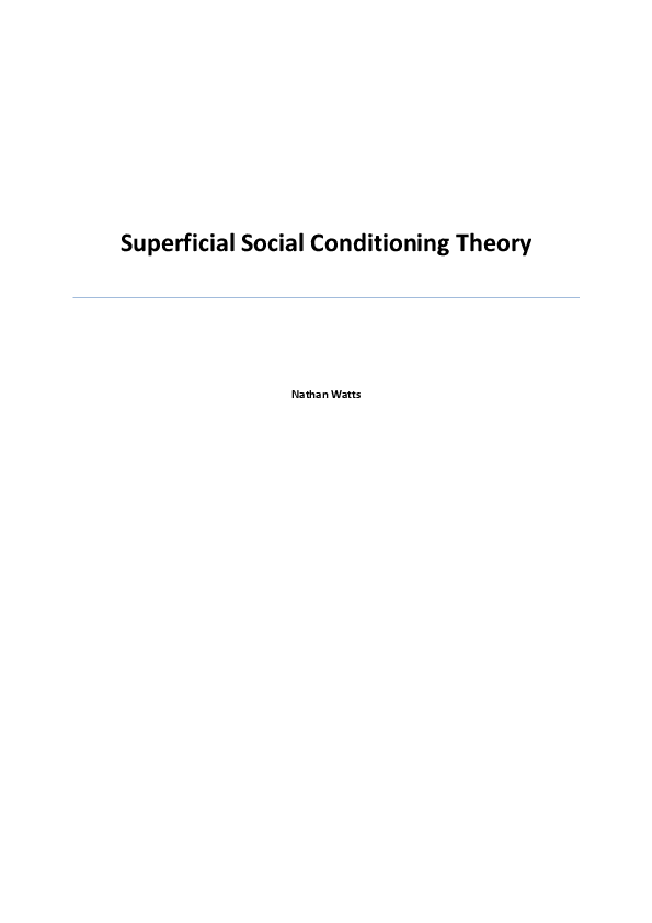 (PDF) Superficial Social Conditioning Theory