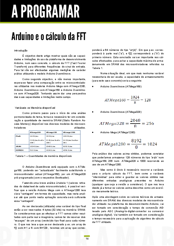 (PDF) Arduino e o cálculo da FFT