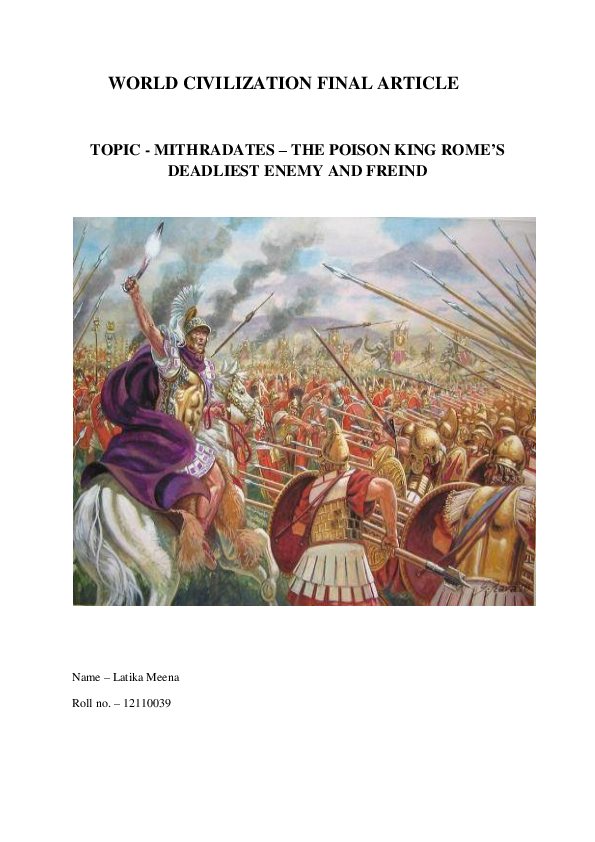 (PDF) Mithradates : The Poison King