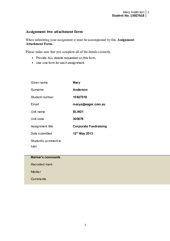 (DOC) Assignment two attachment form