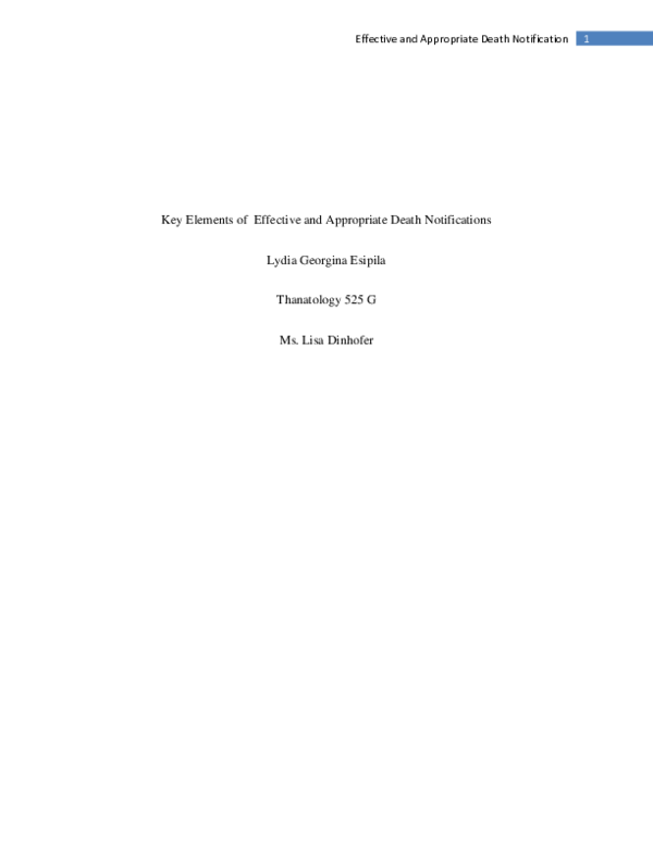 (DOC) Key Elements of Effective and Appropriate Death Notifications