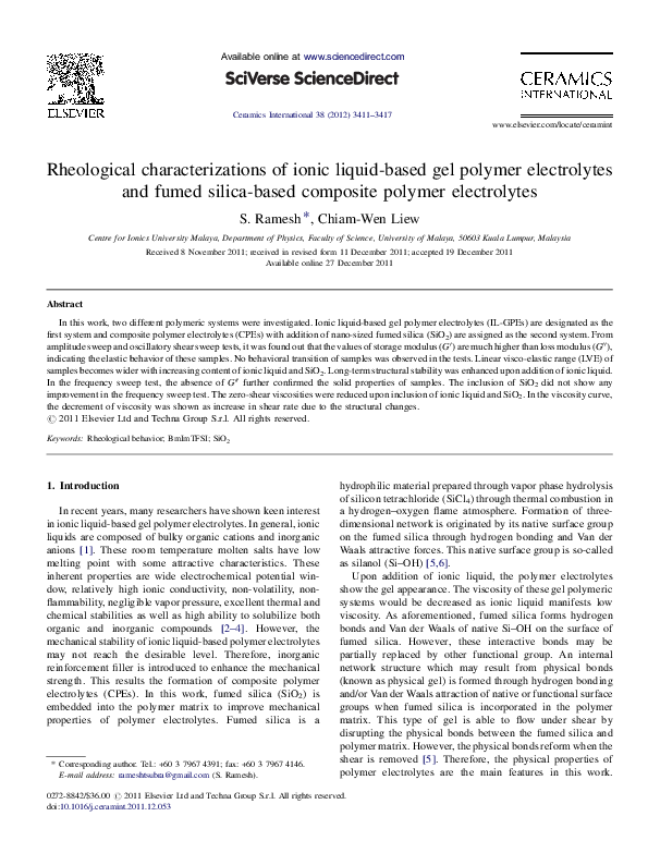 (PDF) Rheological characterizations of ionic liquid–based gel polymer ...