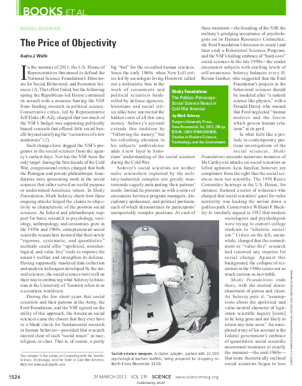 (PDF) Audra Wolfe review of Shaky Foundations in Science, 2013 | Mark ...