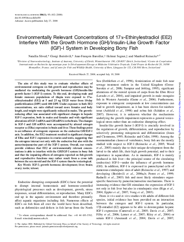 (PDF) Environmentally Relevant Concentrations of 17 -Ethinylestradiol ...