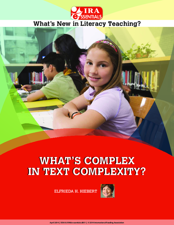 (PDF) What's Complex in Text Complexity?