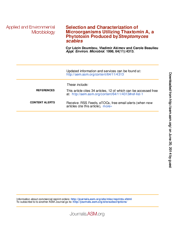 (PDF) Selection and Characterization of Microorganisms Utilizing ...