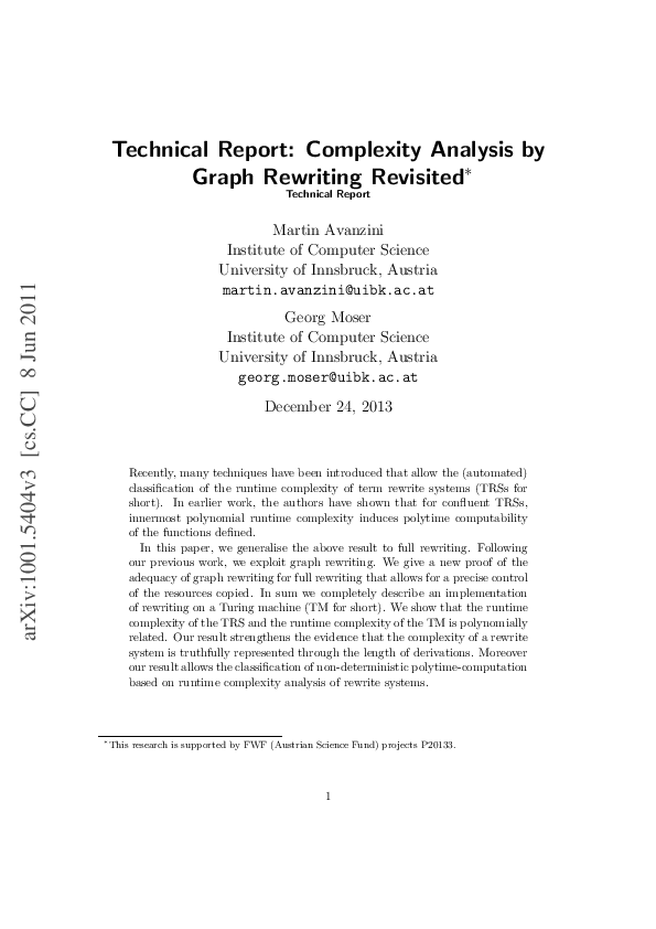 (PDF) Efficient Implementation of Rewriting Revisited Technical Report | Martin Avanzini ...