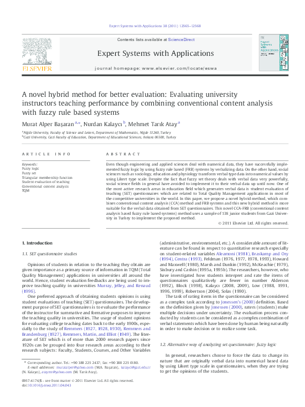 (PDF) A novel hybrid method for better evaluation: Evaluating university