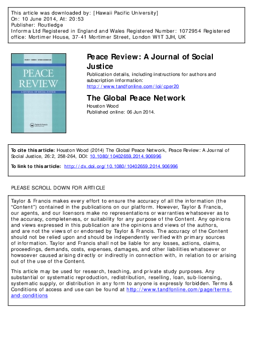 (PDF) The Global Peace Network