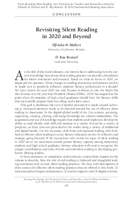 (PDF) Revisiting silent reading in 2020 and beyond