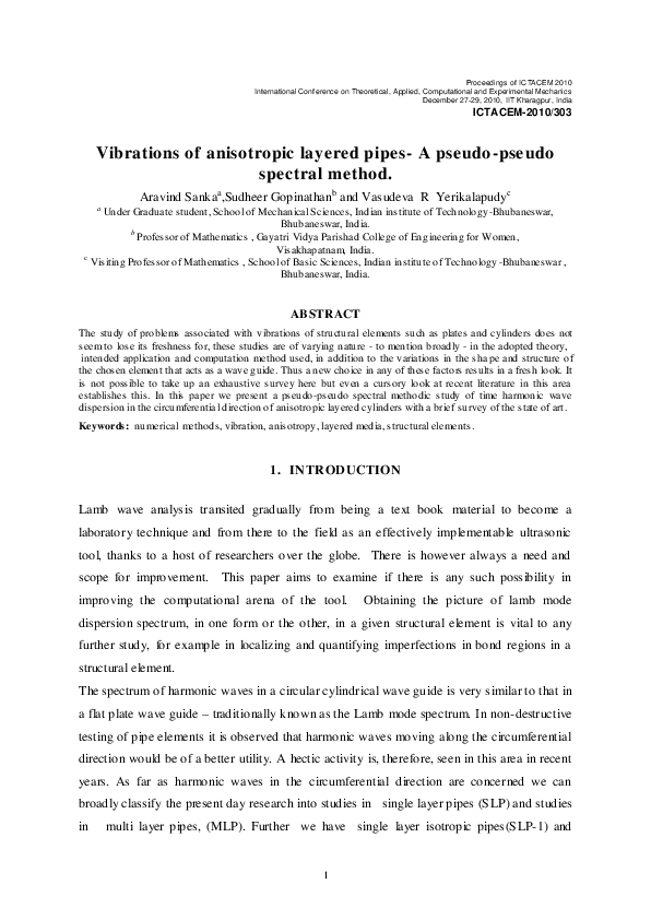 Vibrations Of Anisotropic Layered Pipes A Pseudo Pseudo Spectral Method