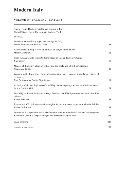 (PDF) Disability and work inclusion in Italy: between unfulfilled ...