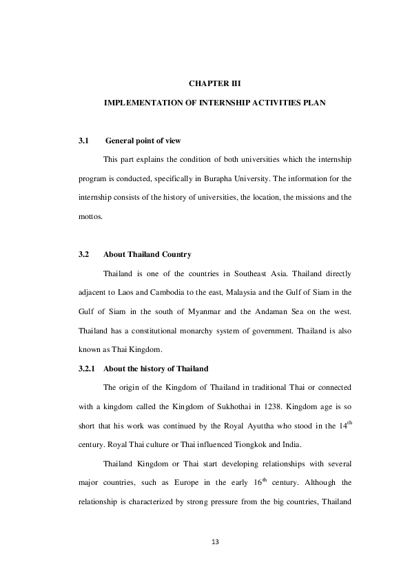 (DOC) CHAPTER III IMPLEMENTATION OF INTERNSHIP ACTIVITIES PLAN