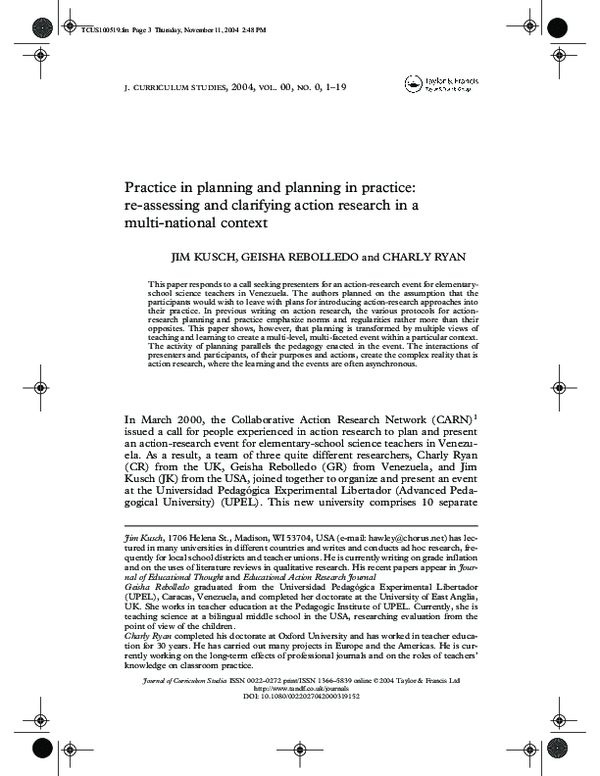 (PDF) Practice in Planning Planning in Practice