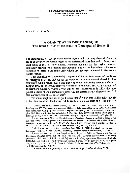 (PDF) A Glance at Pre-Romanesque. The Front Cover of the Book of ...
