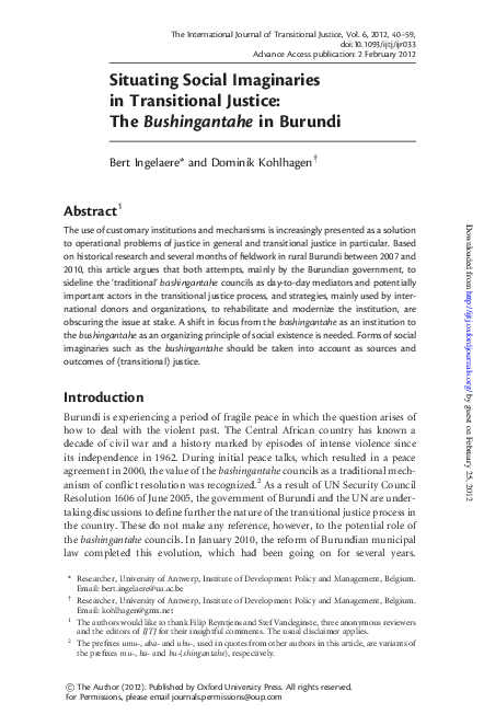 (PDF) Situating social imaginaries in transitional justice: the ...