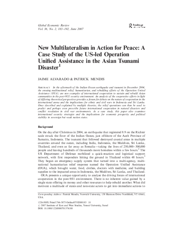 (PDF) New Multilateralism in Action for Peace: A Case Study of the US ...