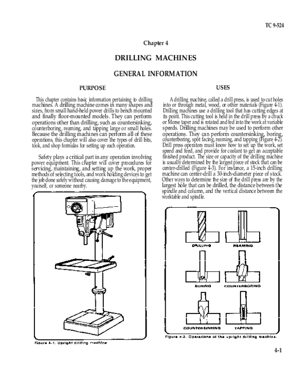 (PDF) TC 9-524 Chapter 4 DRILLING MACHINES GENERAL INFORMATION