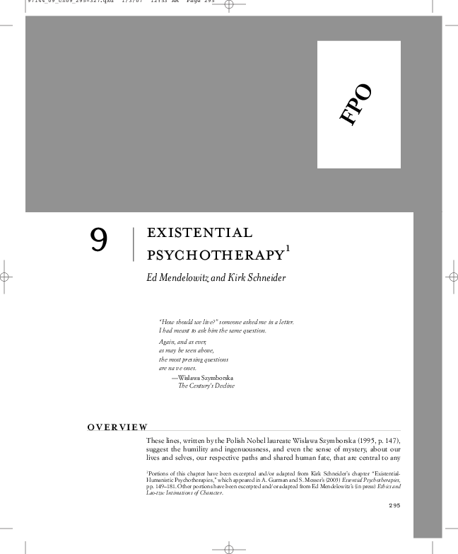 (PDF) Existential Psychotherapy