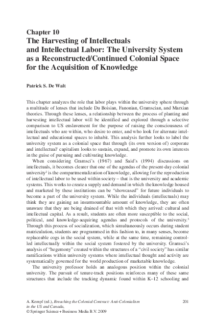 (PDF) The Harvesting of Intellectuals and Intellectual Labor: The ...