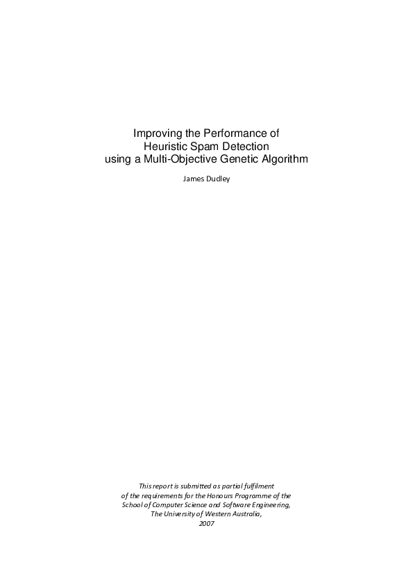 (PDF) Improving the Performance of Heuristic Spam Detection using a Multi-Objective Genetic ...