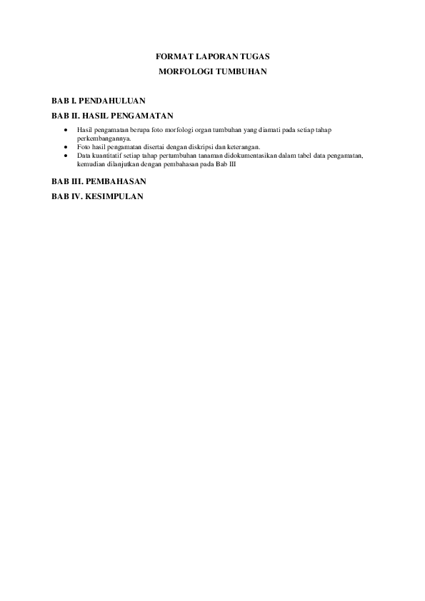 FORMAT LAPORAN TUGAS