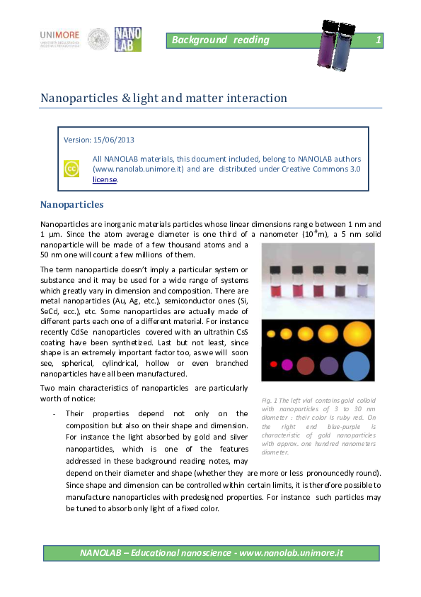 (PDF) NANOLAB – Educational nanoscience