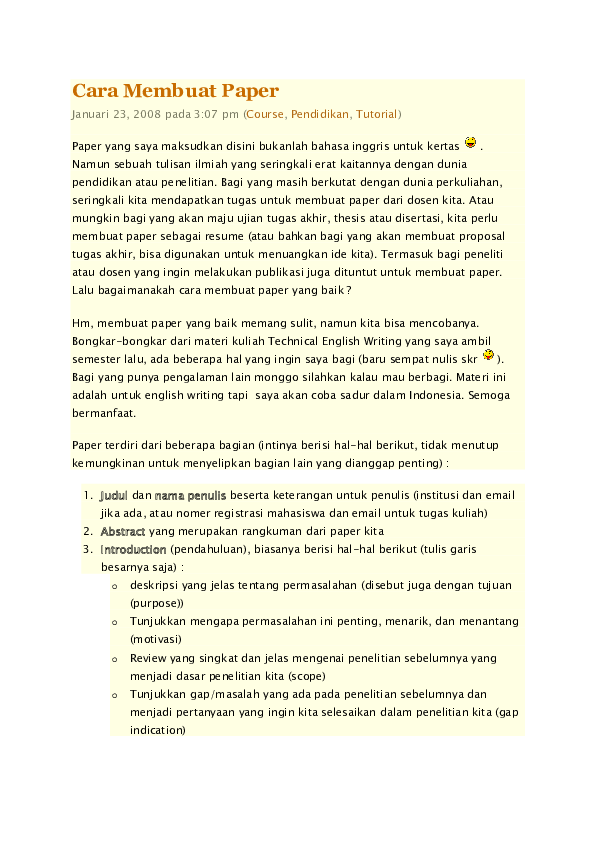 (DOC) Cara Membuat Paper