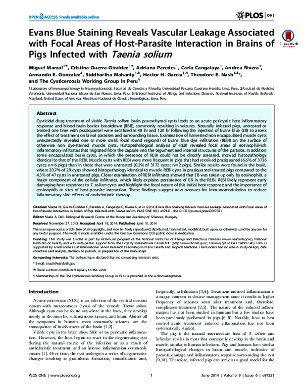 (PDF) Evans Blue Staining Reveals Vascular Leakage Associated with ...