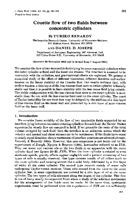 (PDF) Couette flow of two fluids between concentric cylinders