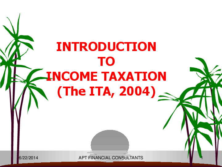 (PPT) INTRODUCTION TO INCOME TAX