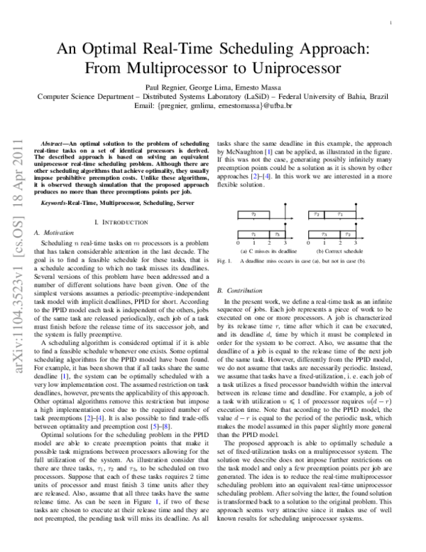Pdf An Optimal Real Time Scheduling Approach From Multiprocessor To Uniprocessor Paul D E 