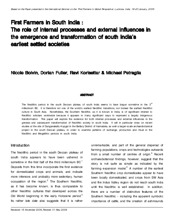 (PDF) first farmers in south India