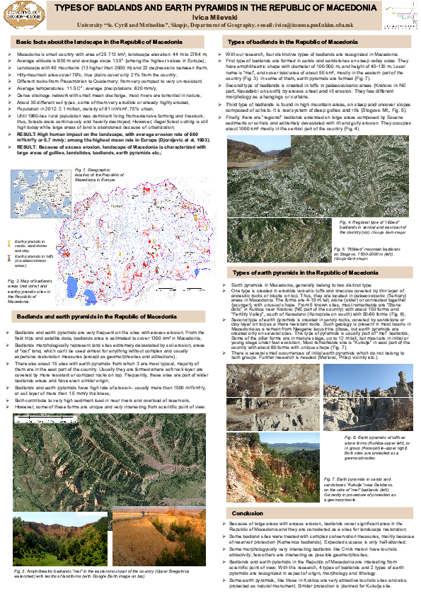 (PDF) TYPES OF BADLANDS AND EARTH PYRAMIDS IN THE REPUBLIC OF MACEDONIA