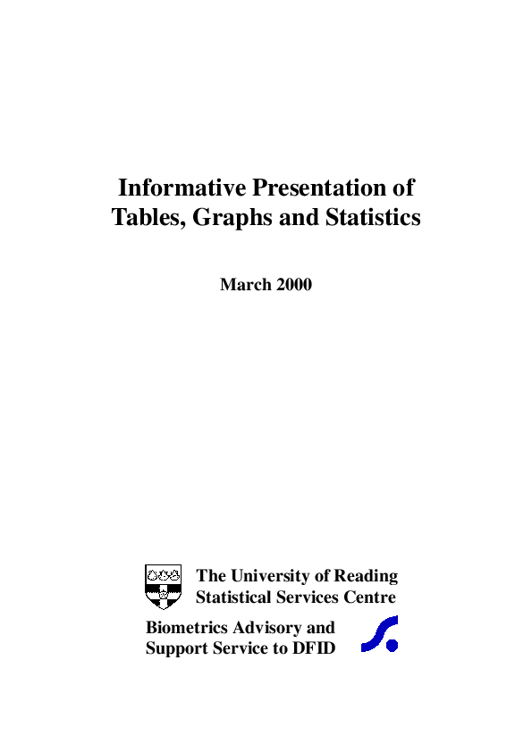 (PDF) Informative Presentation of Tables, Graphs and Statistics The ...