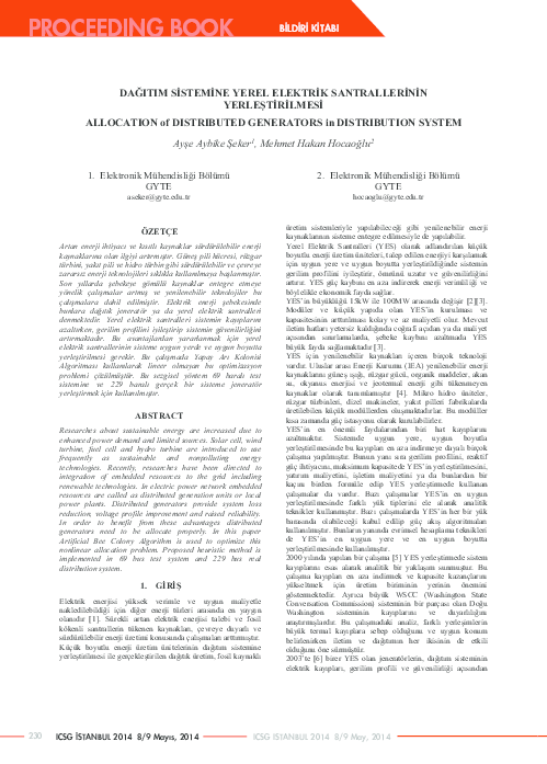 (PDF) ALLOCATION of DISTRIBUTED GENERATORS in DISTRIBUTION SYSTEM