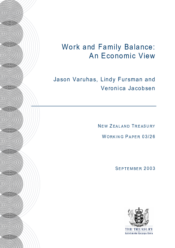 (PDF) Work and Family Balance: An Economic View