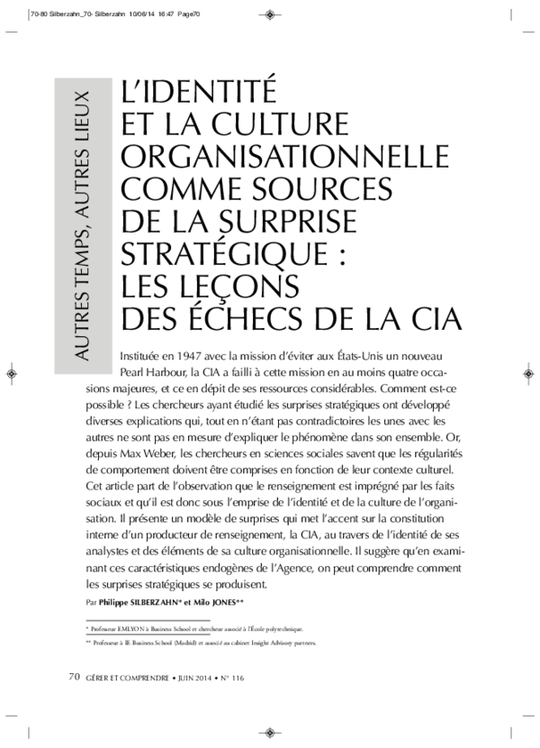 (PDF) L’IDENTITÉ ET LA CULTURE ORGANISATIONNELLE COMME SOURCES DE LA ...