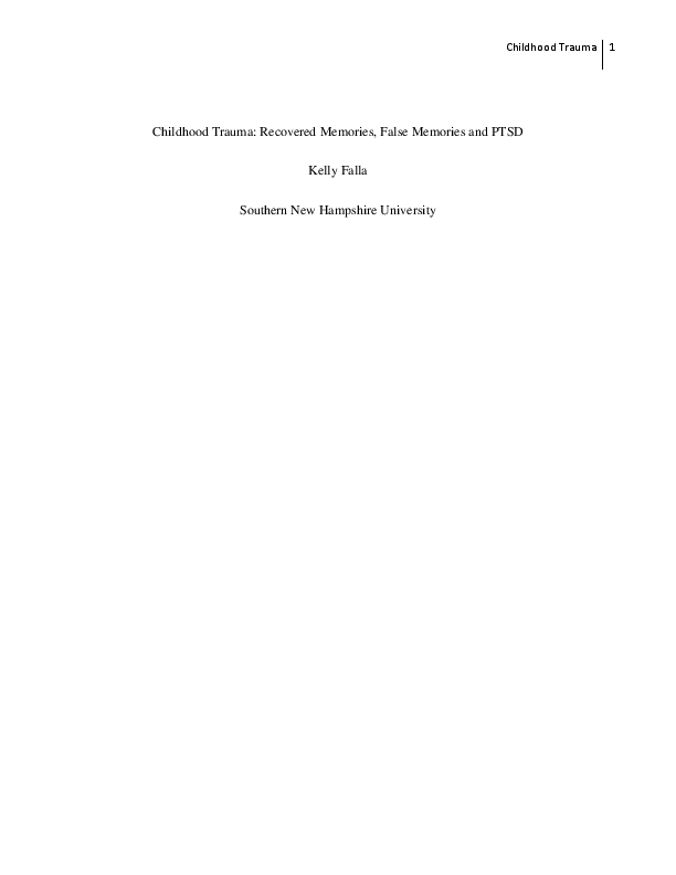 (DOC) Childhood Trauma: Recovered Memories, False Memories and PTSD ...