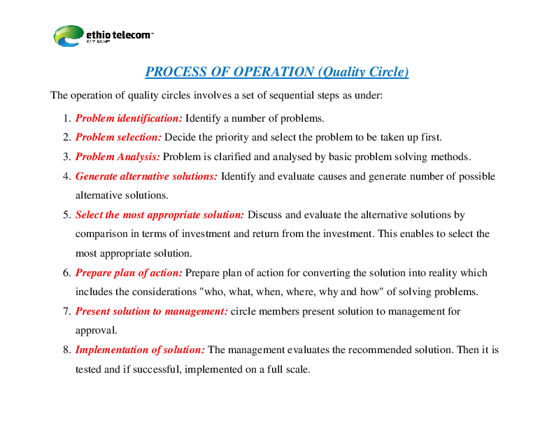 (DOC) PROCESS OF OPERATION (Quality Circle