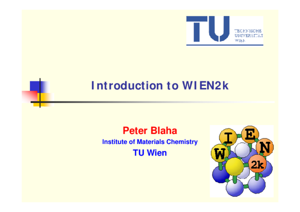 (PDF) Introduction to WIEN2k