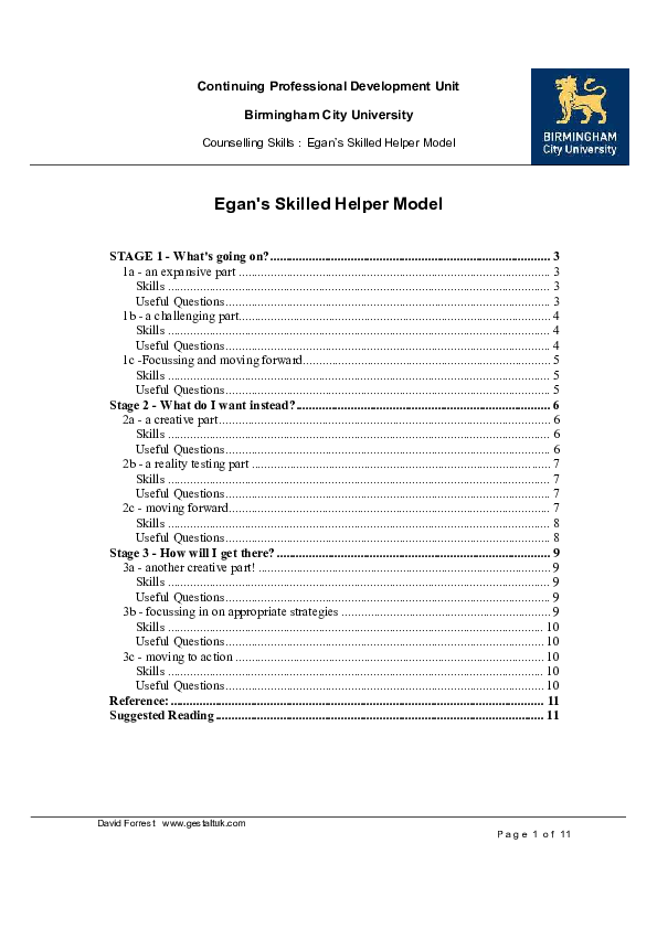 (PDF) Continuing Professional Development Unit Birmingham City ...