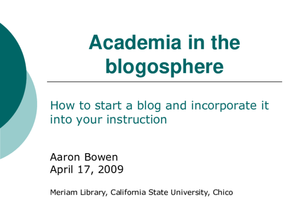 (PPT) Academia in the blogosphere