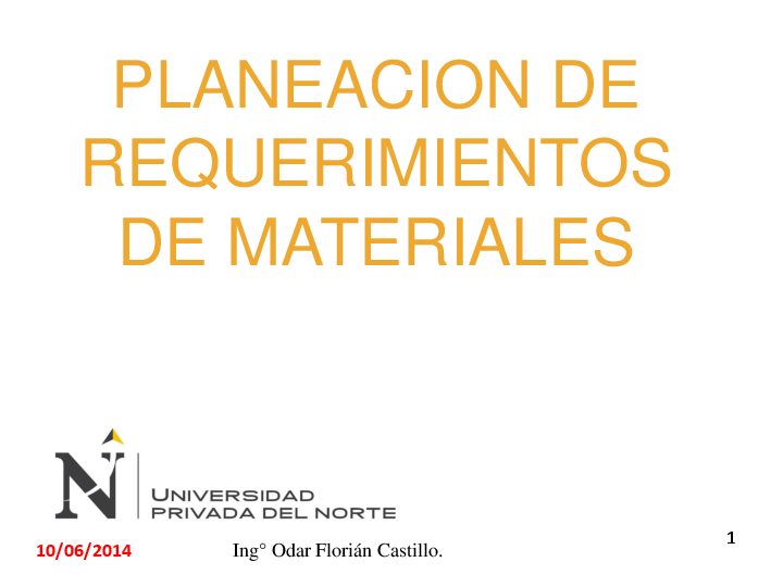 (PDF) PPT Planeación de requerimientos de materiales