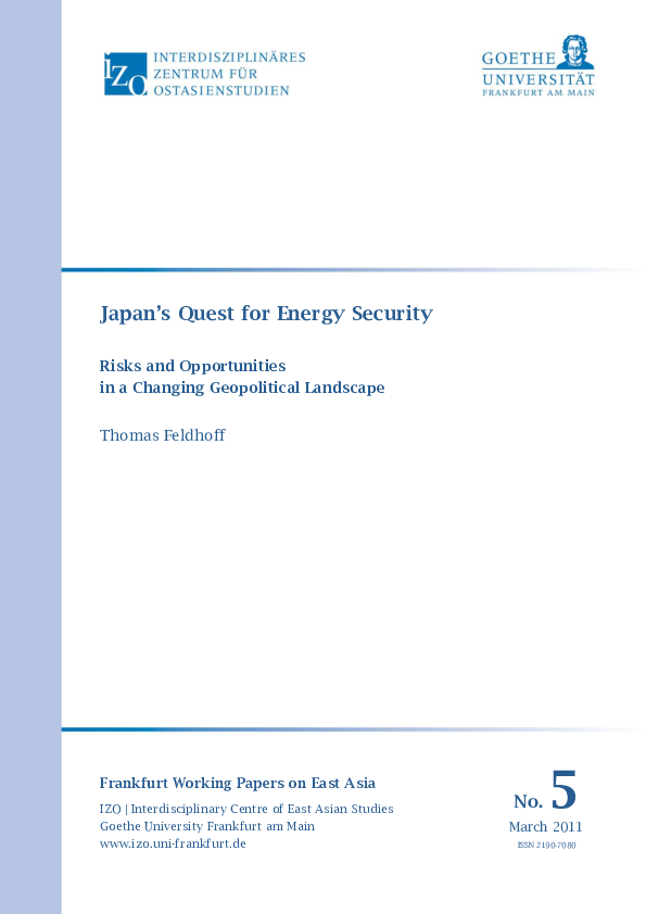 (PDF) Japan's Quest For Energy Security: Risks and Opportunities in a ...