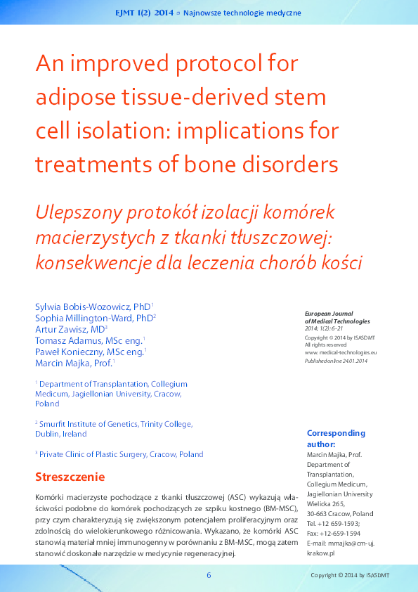(PDF) An improved protocol for adipose tissue-derived stem cell isolation