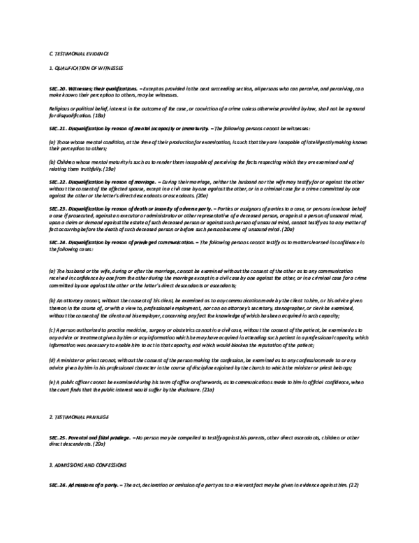 (PDF) CODAL EVIDENCE | Reuville Clemencio - Academia.edu