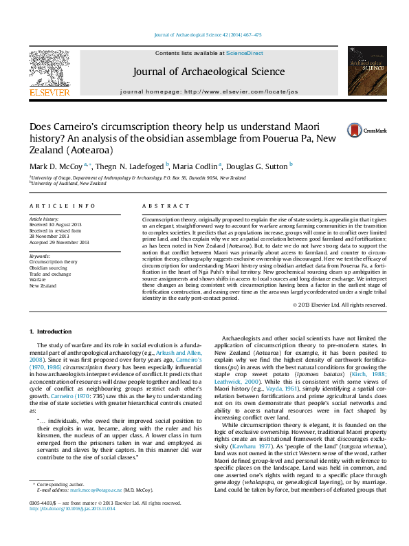 (PDF) 2014 Does Carneiro's circumscription theory help us understand ...